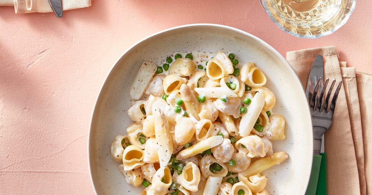 Romige pasta met asperges en erwten recept - Boodschappen.nl
